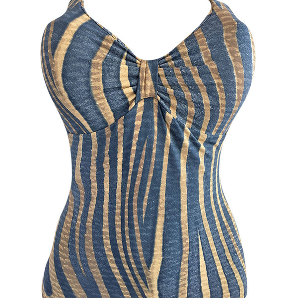 Tiger Print One Piece Swimsuit - Zuzu Swim - Alga Marinha