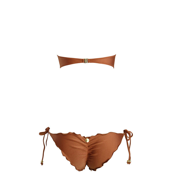 Copper Orange Designer Bandeau Bikinis - Zuzu Swim - La Sirene